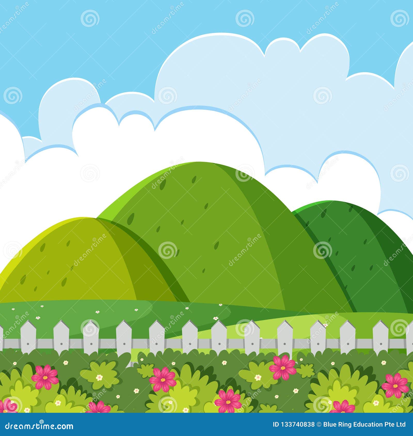 A nature hill landscape stock vector. Illustration of summer - 133740838