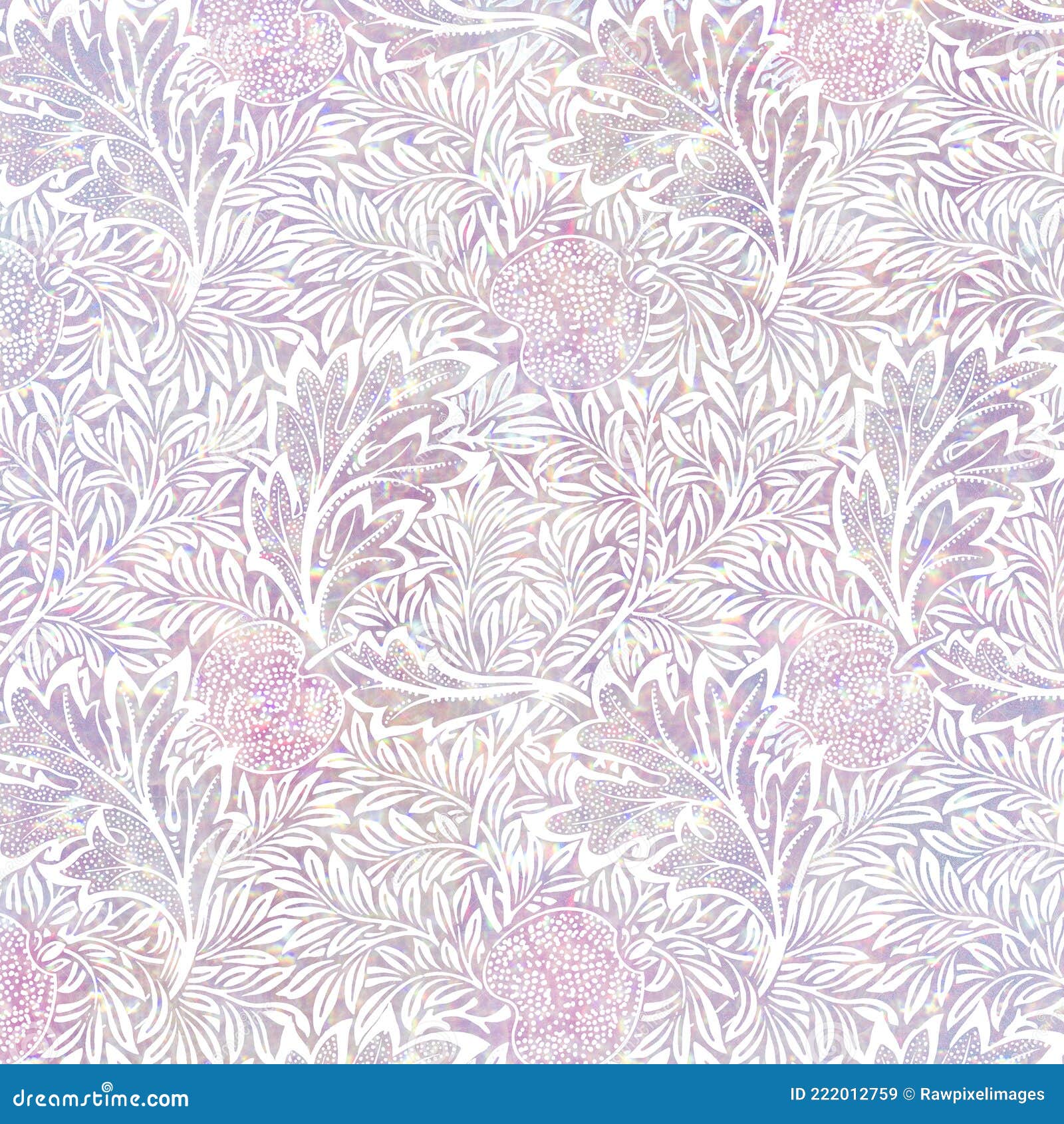 Nature Holographic Pattern Remix from Artwork by William Morris Stock ...