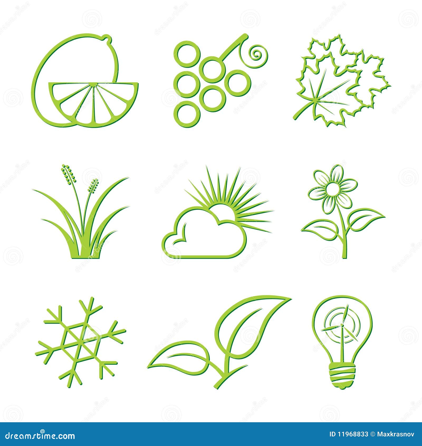 Nature Icon Set stock vector. Illustration of leaf, environmental ...