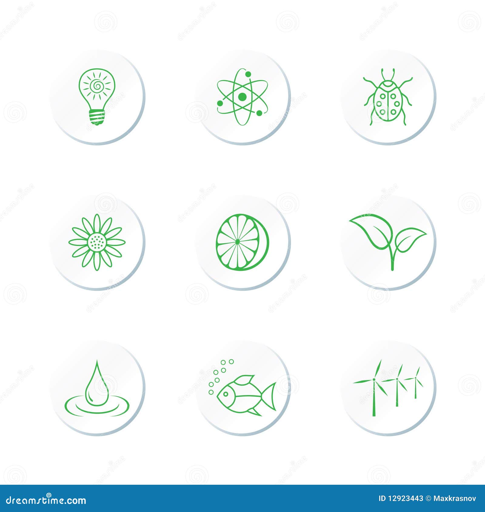Nature Icon Set stock vector. Illustration of alternative - 12923443