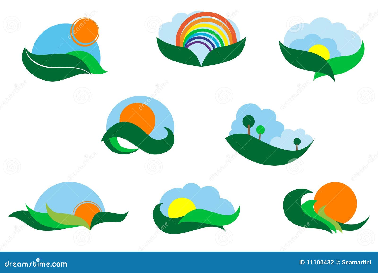 Nature icons stock vector. Illustration of environment - 11100432