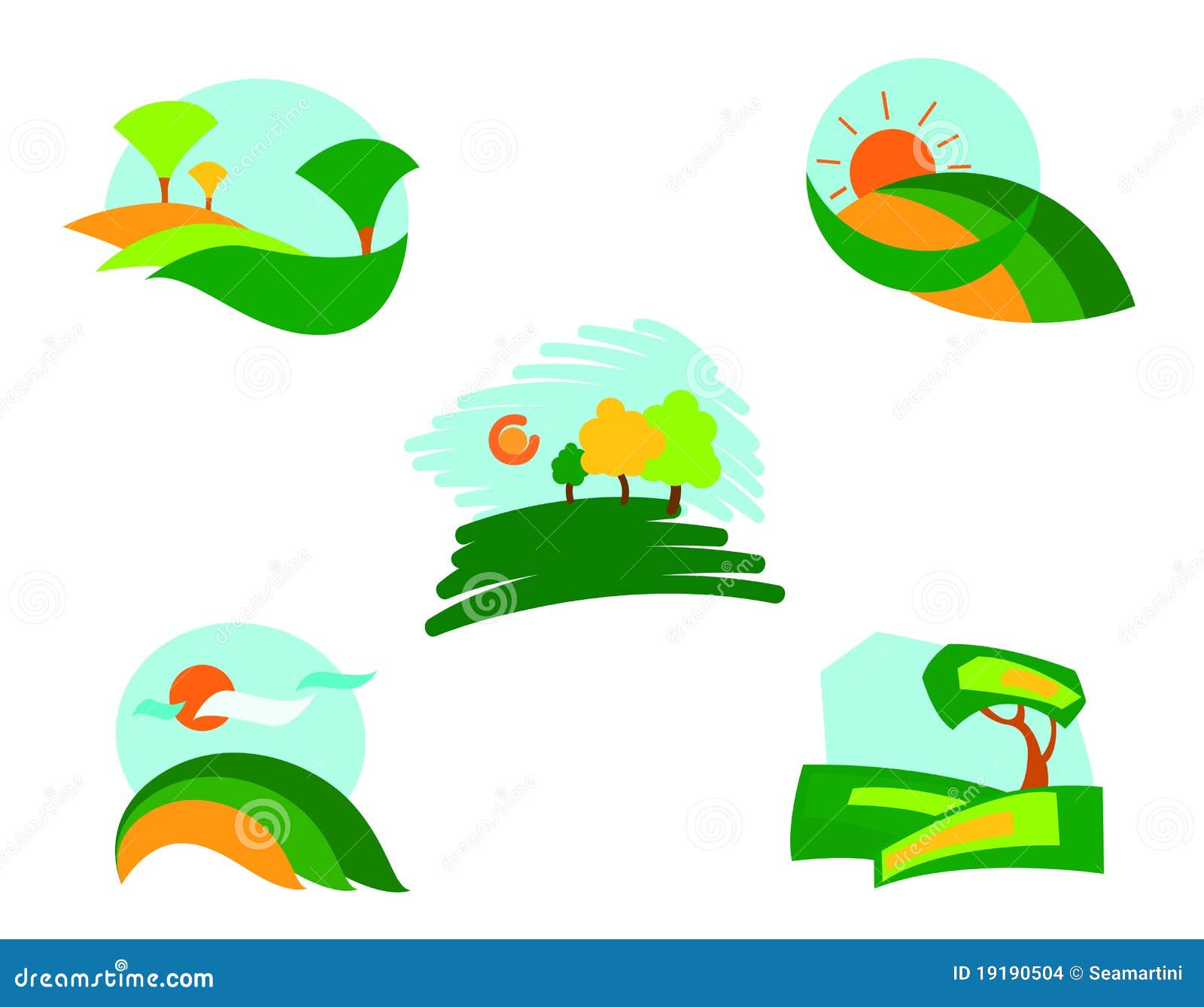Nature icons stock vector. Illustration of design, blue - 19190504