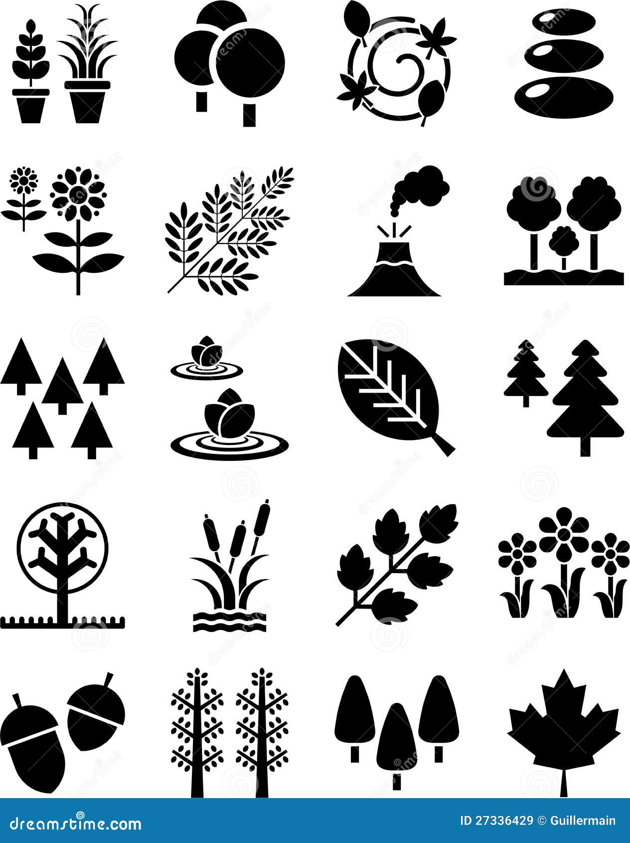 Nature Icons Cartoon Vector | CartoonDealer.com #27336429