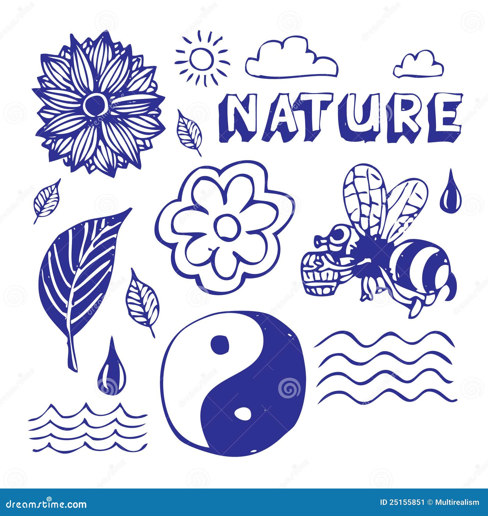 Nature icons set stock vector. Illustration of balance - 25155851
