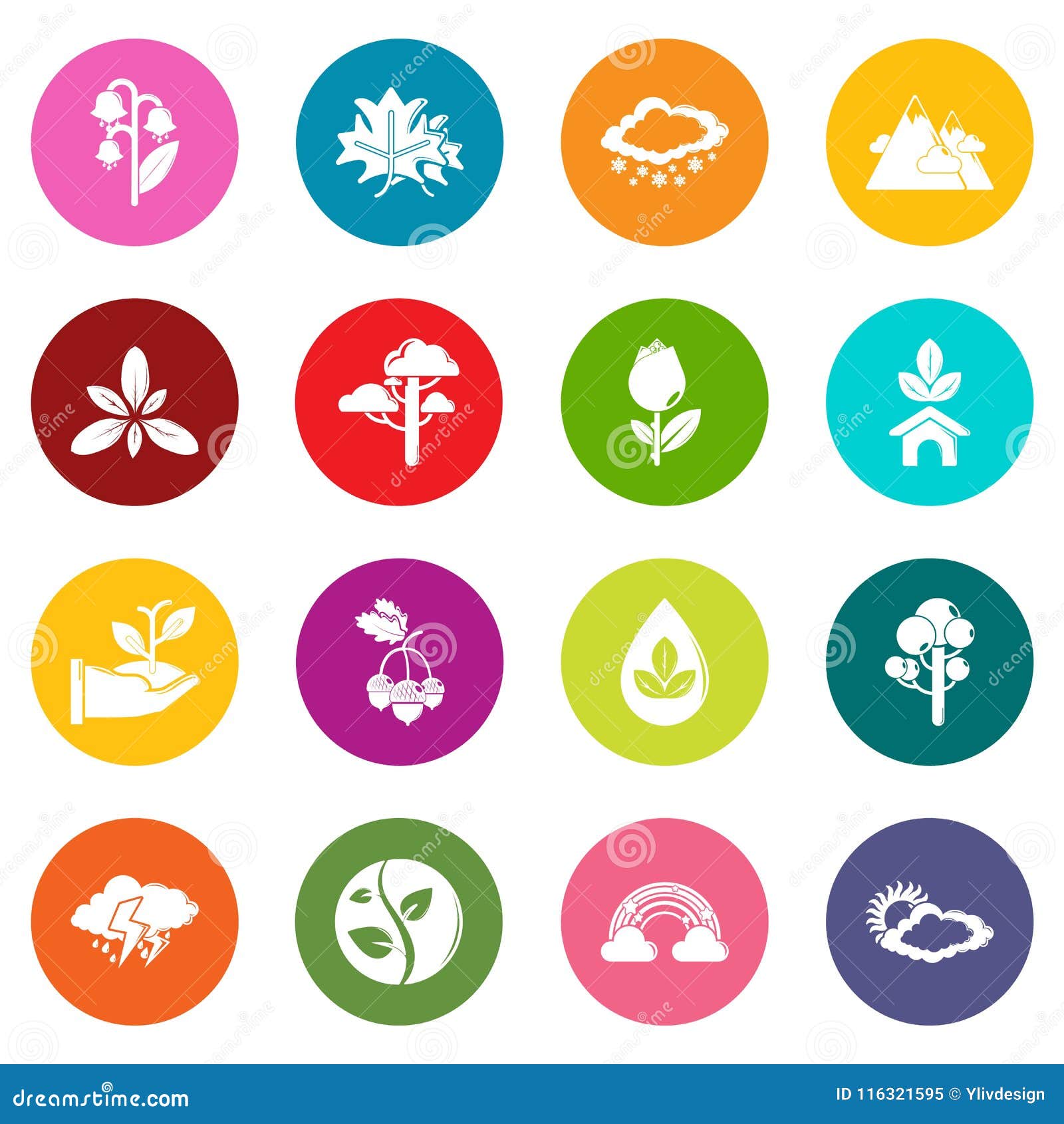 Nature Icons Set Colorful Circles Vector Stock Vector - Illustration of ... Nature Icons Set Colorful Circles Vector Stock Vector - Illustration of ...