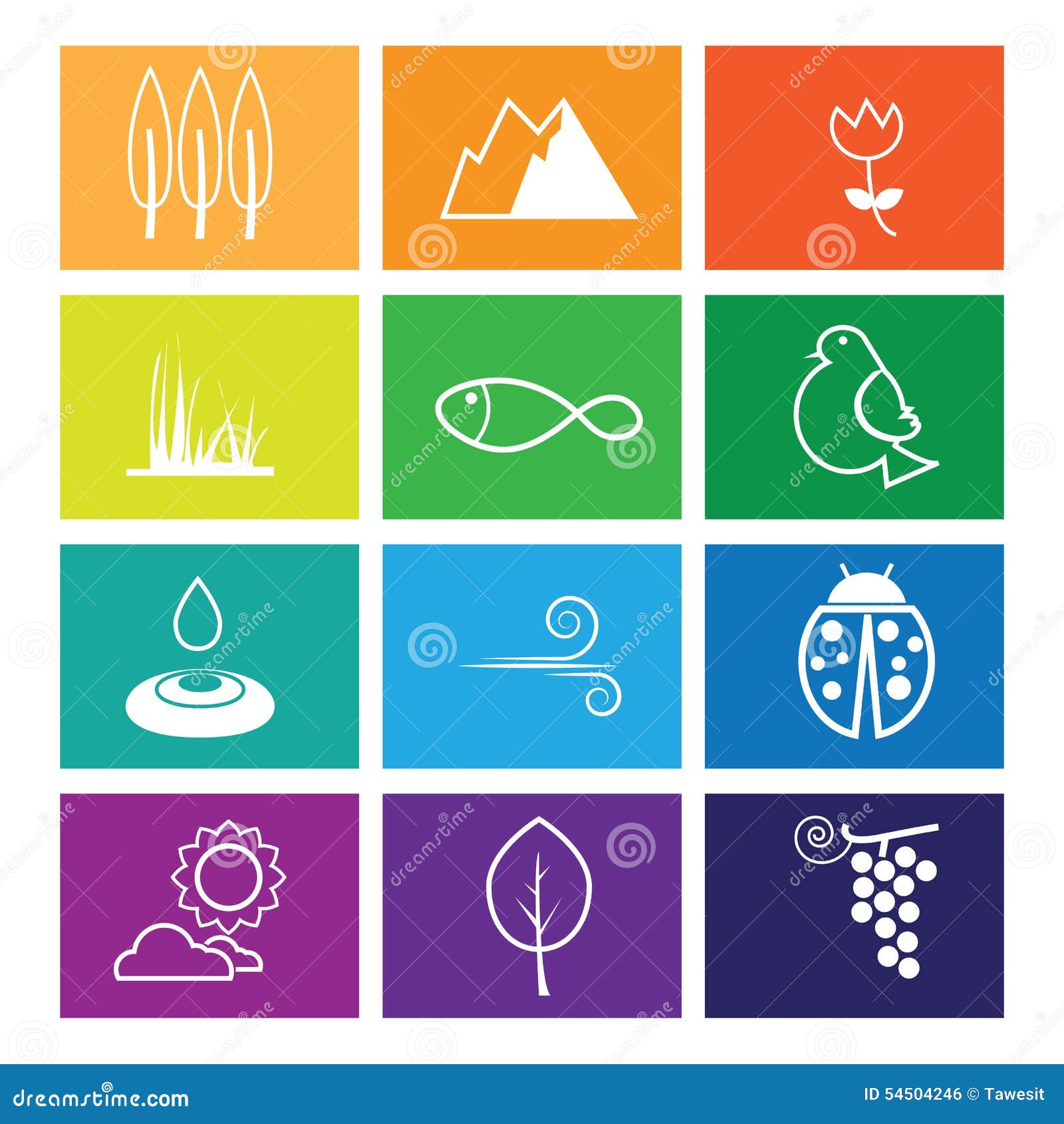 Nature Icons Windows Flat Line Stock Vector - Illustration of graphic ...