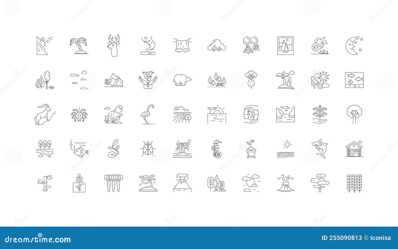 Nature Ideas, Linear Icons, Line Signs Set, Vector Collection Stock Vector - Illustration of ...
