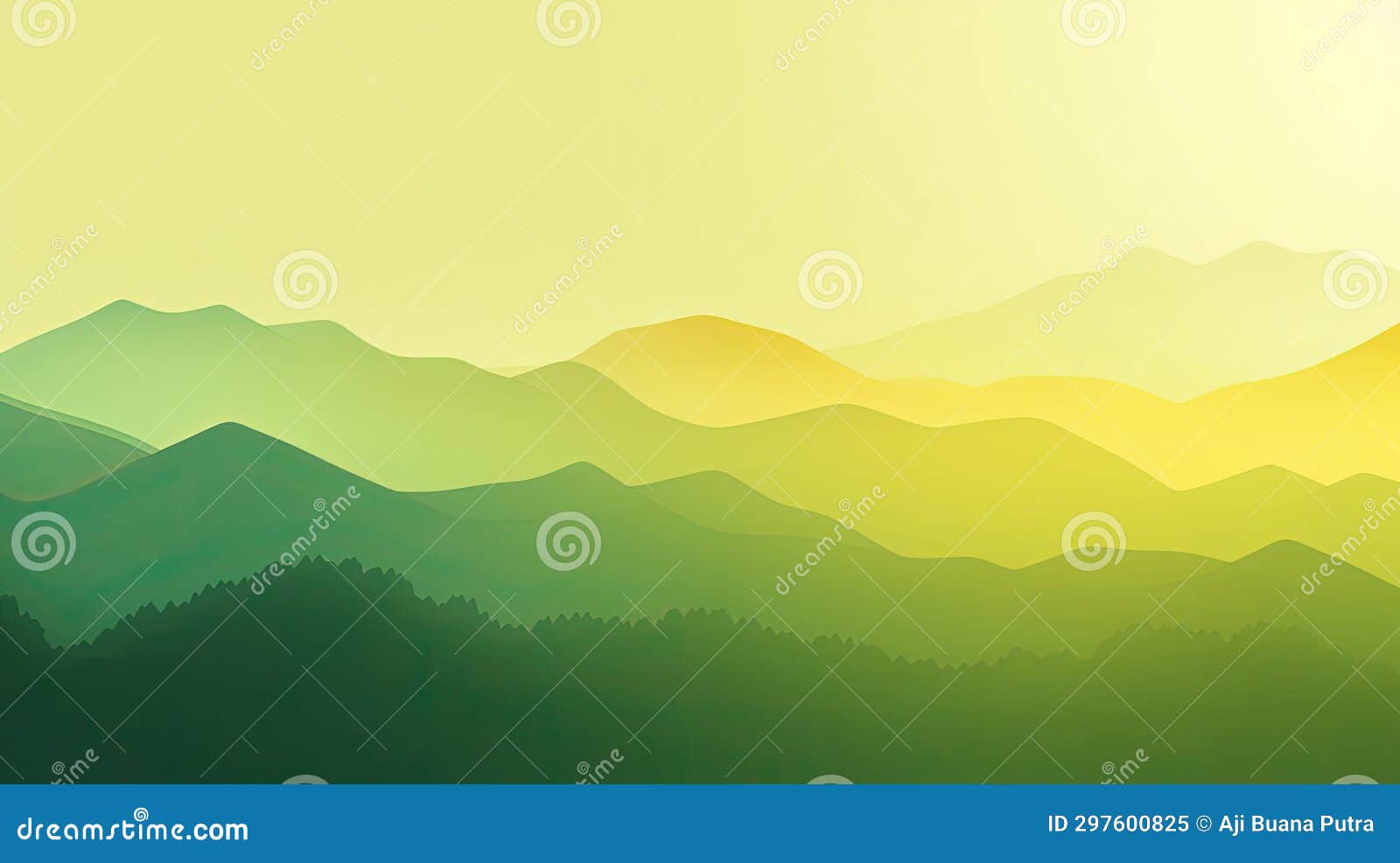 Nature Illustration Sunset Landscape Atmosphere. Environment Theme ...
