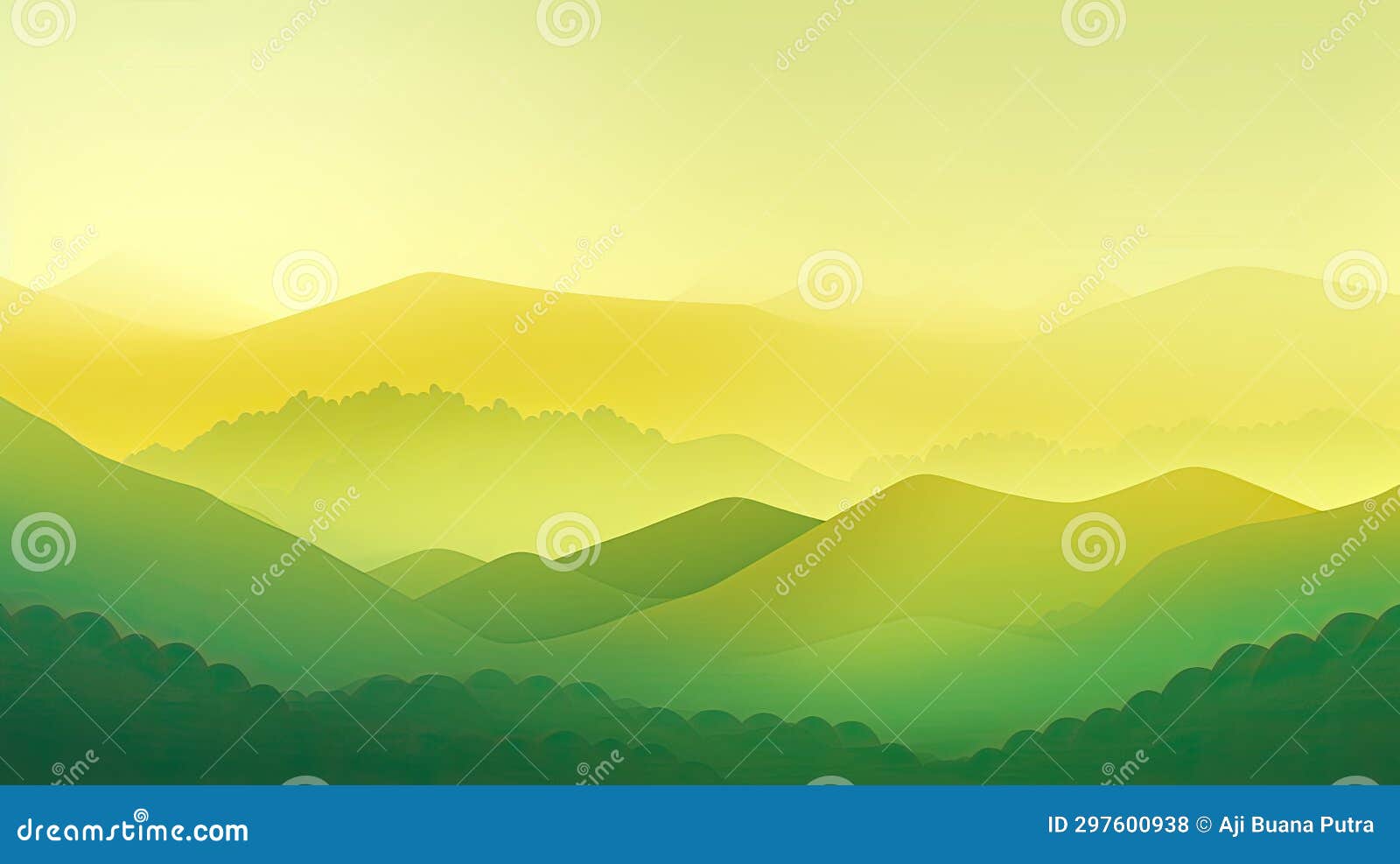 Nature Illustration Sunset Landscape Atmosphere. Environment Theme ...