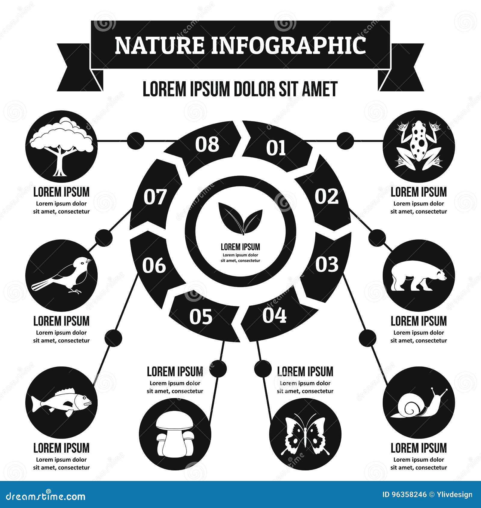 Nature Infographic Concept, Simple Style Stock Vector - Illustration of ...