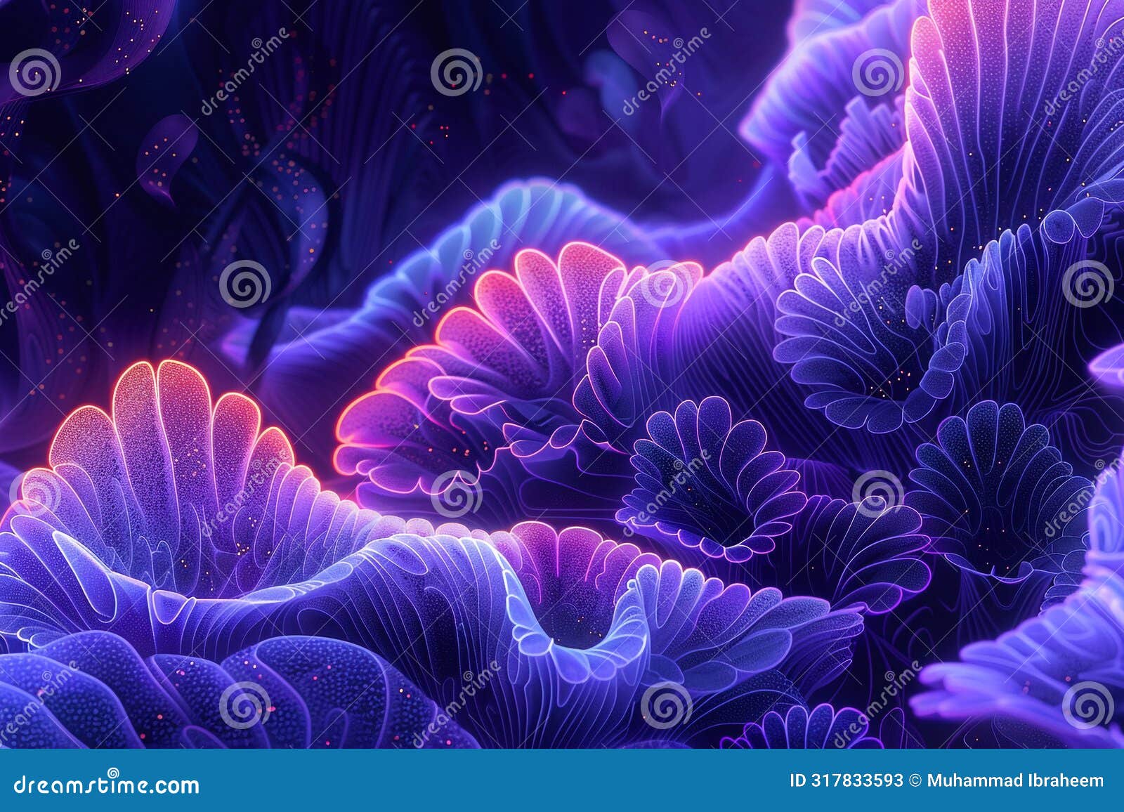 A Nature-inspired Neon Abstract Wallpaper with Organic Shapes and ...