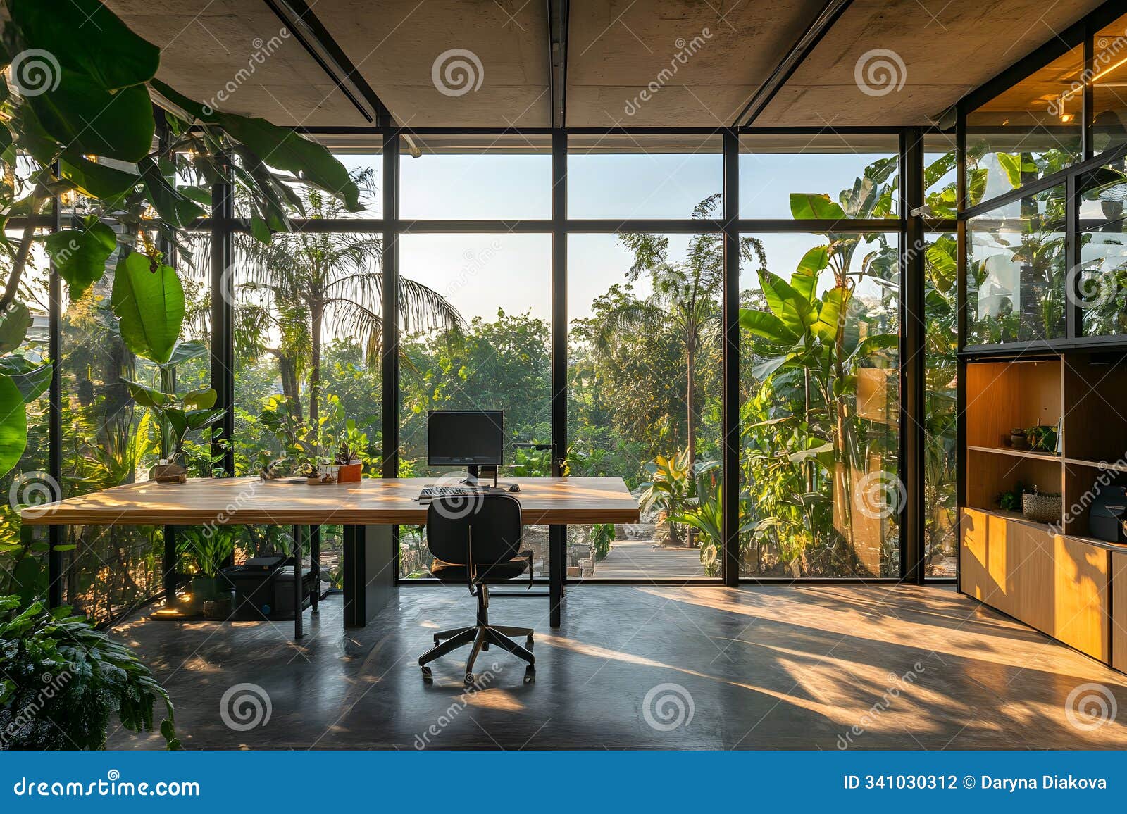 Nature-Inspired Office: Greenery Integration, Landscape Vistas Stock ...