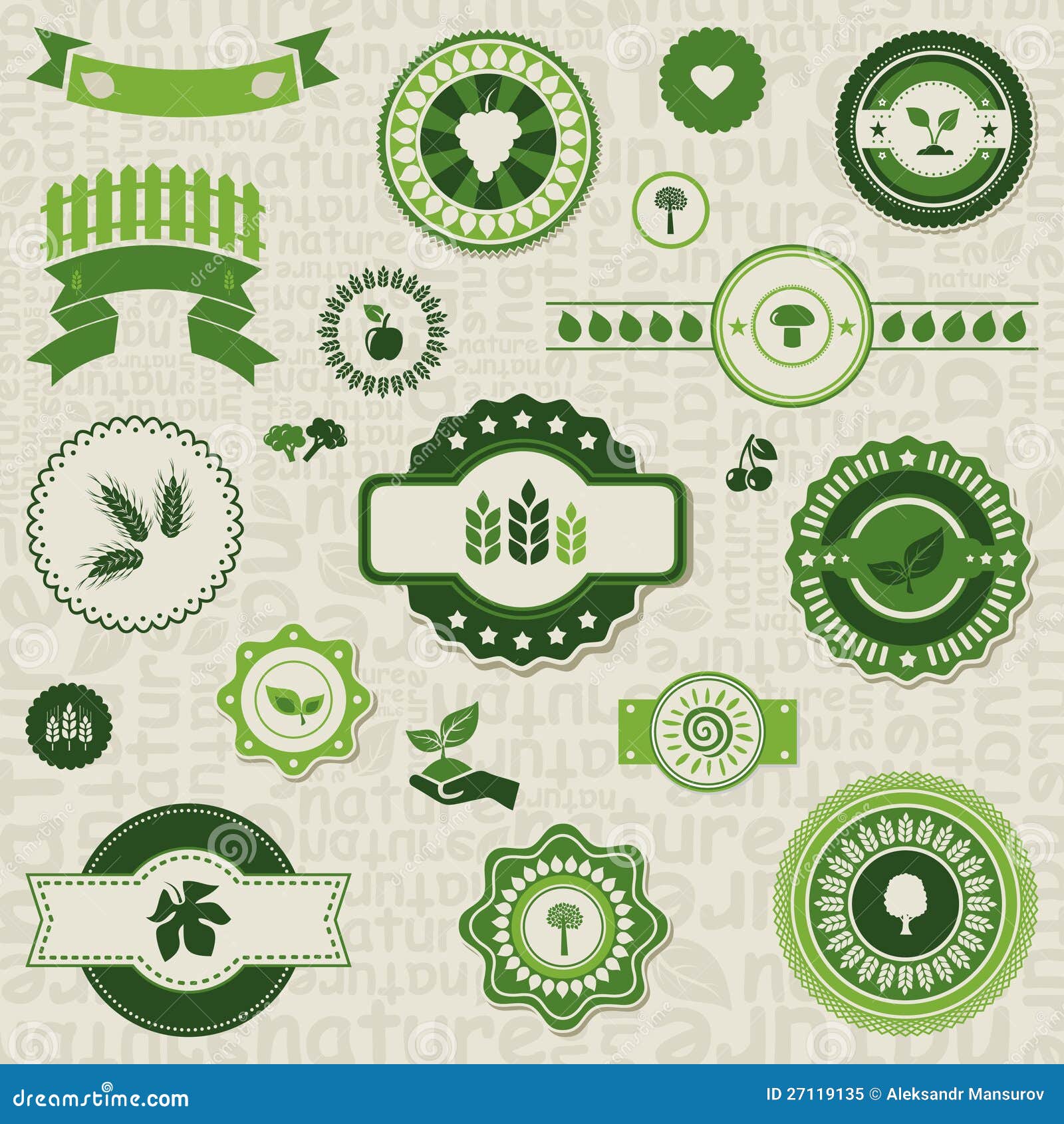 Nature label stock vector. Illustration of price, ribbon - 27119135