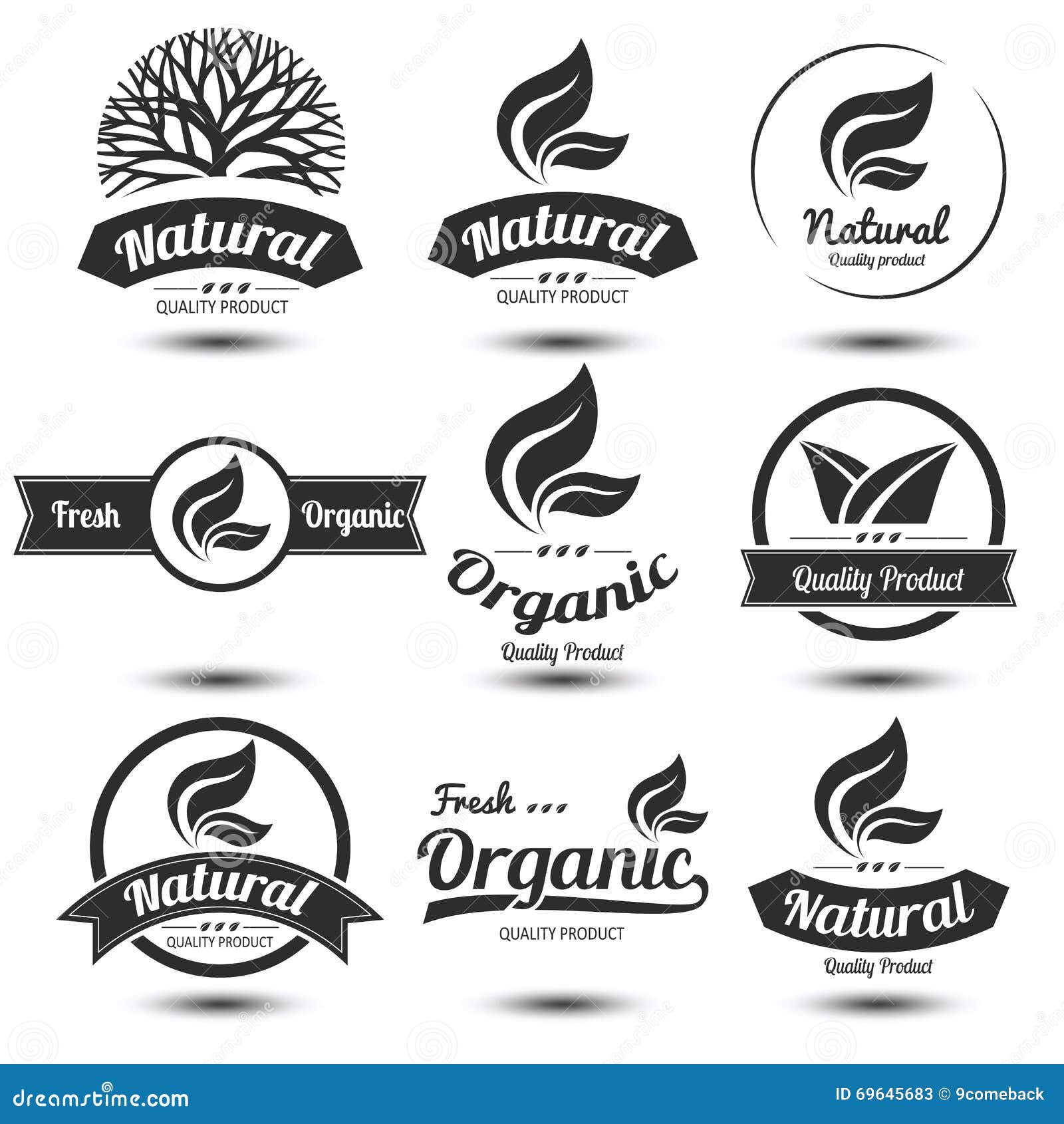 Nature label stock vector. Illustration of organic, plant - 69645683