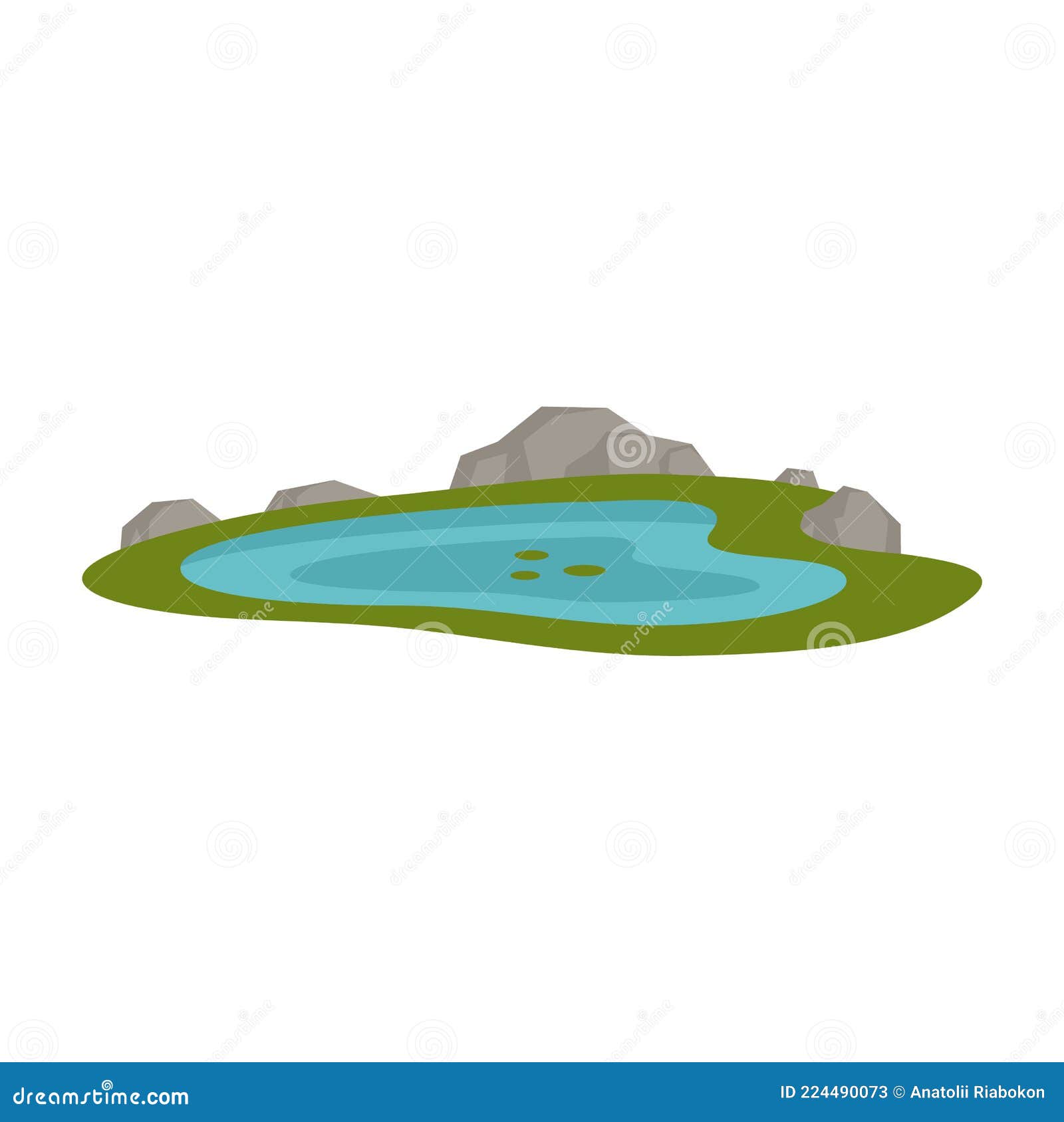 Nature Lake Icon Flat Isolated Vector Stock Illustration - Illustration ...