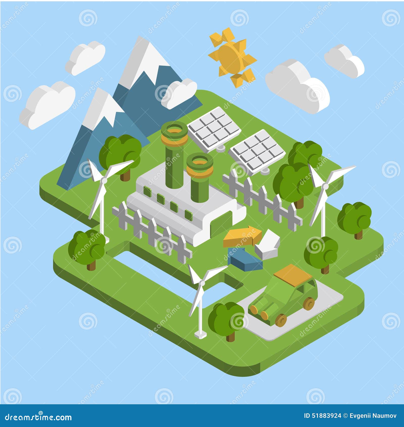 Isometric Ecology Concept. Renewable Solar Energy Vector Illustration ... Isometric Ecology Concept. Renewable Solar Energy Vector Illustration ...