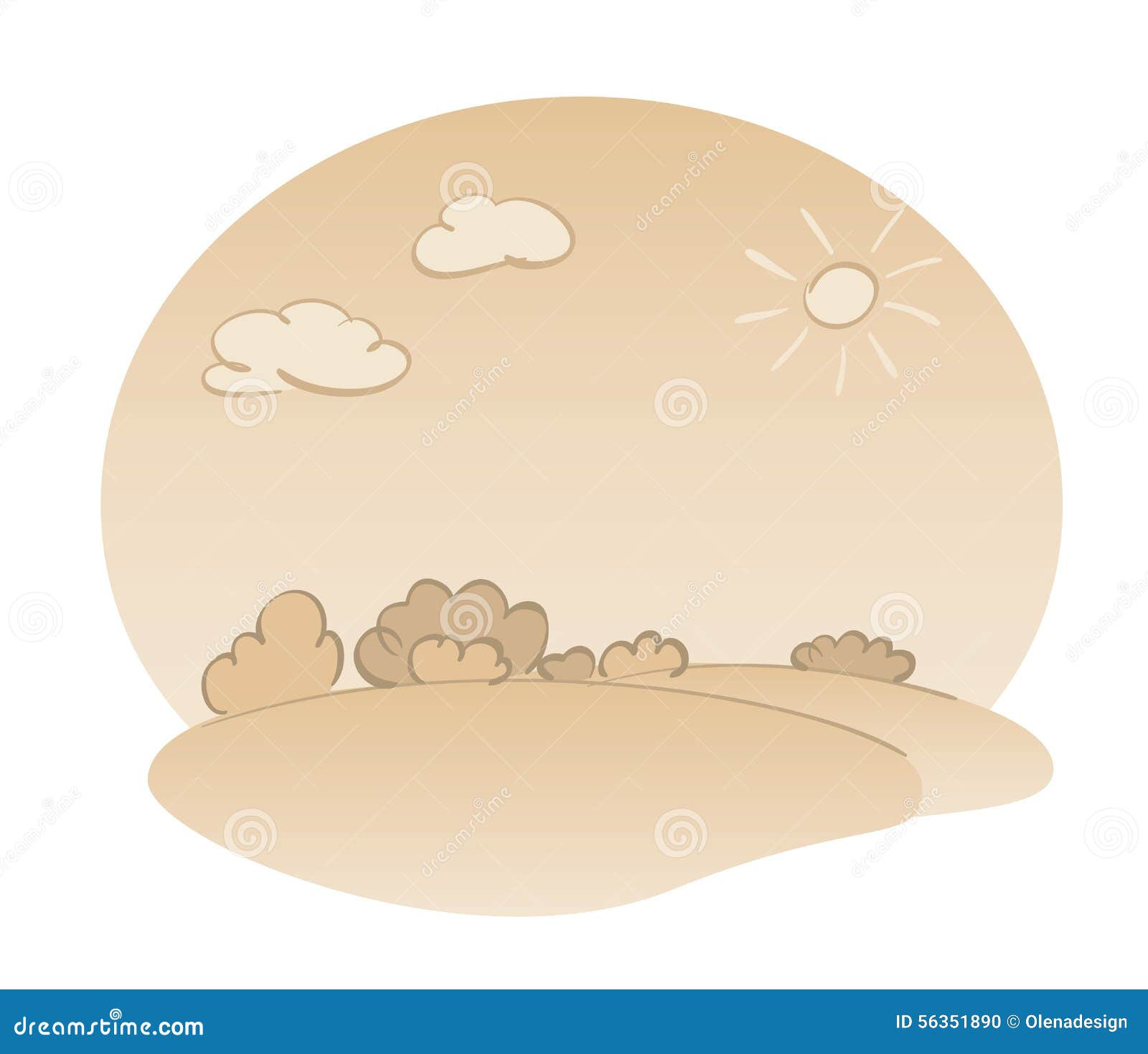 Nature Vector Landscape in Beige Colors Stock Vector - Illustration of ...