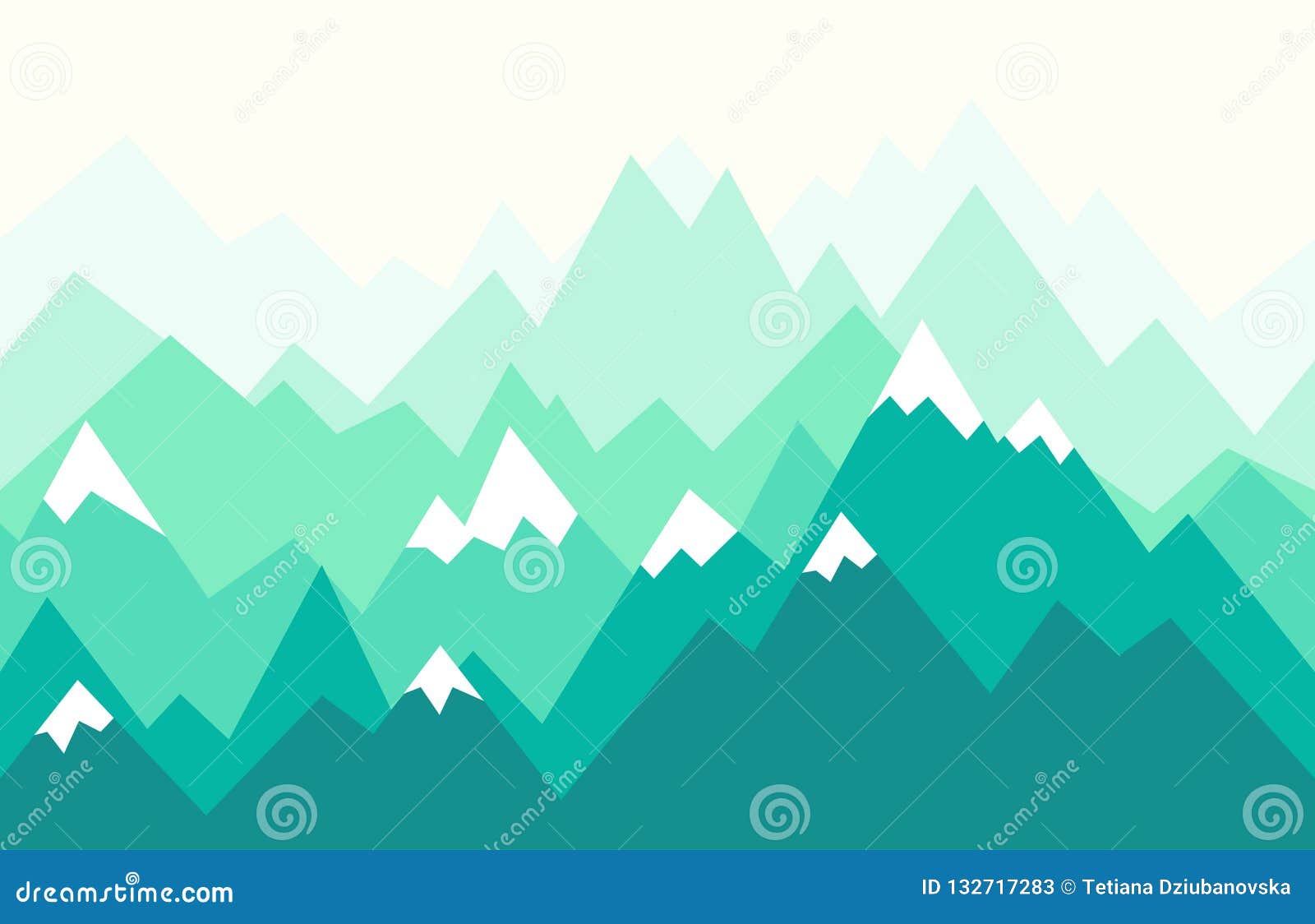 Nature Landscape in Geometric Style. Seamless Vector Illustration Stock ...