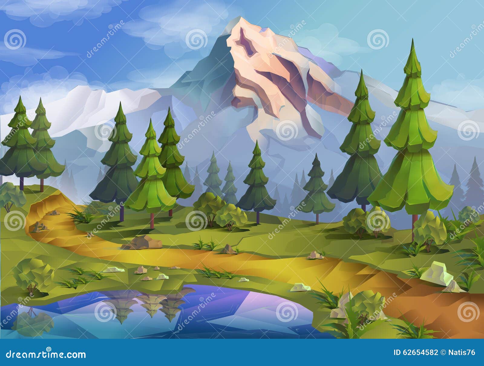 Nature Landscape Illustration Stock Vector - Illustration of park ...