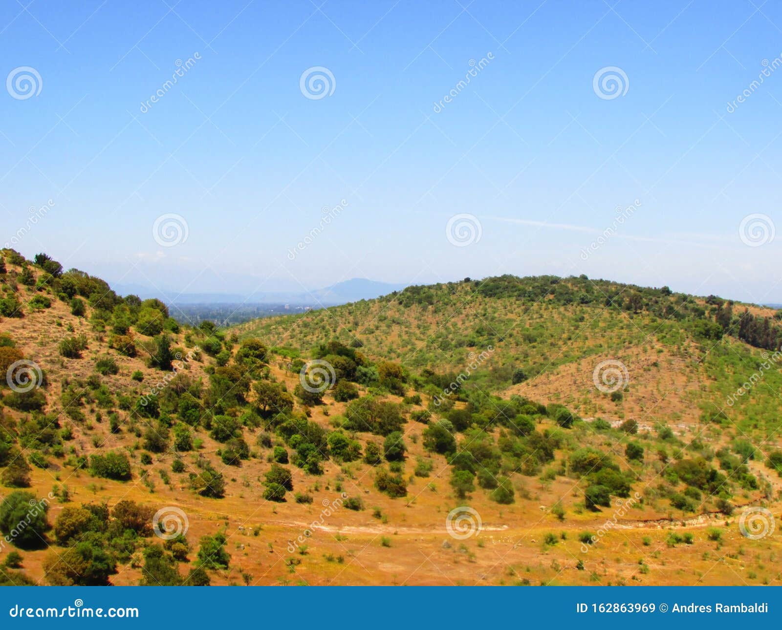Nature Landscape, Meadows and Hill in Central Chile Stock Image - Image ...