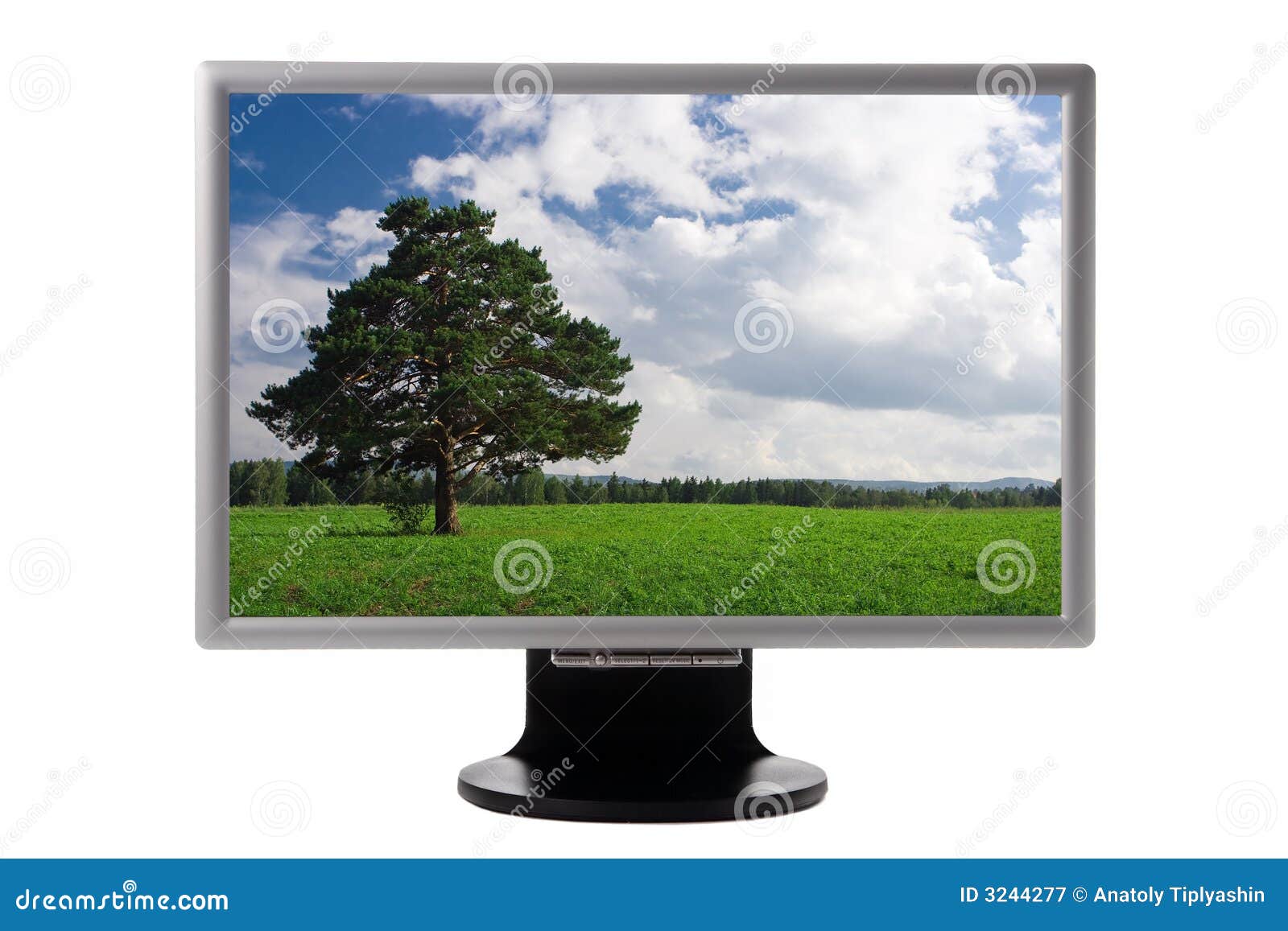 Nature Landscape in Monitor Stock Image - Image of silver, isolated ...