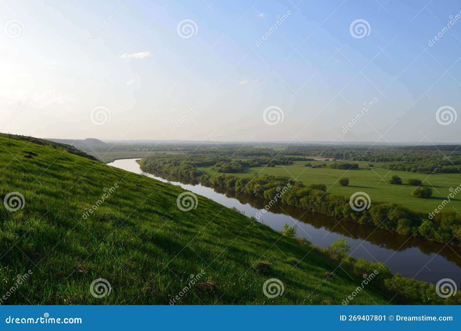 Nature Landscape River Field Sky Stock Image - Image of agriculture ...