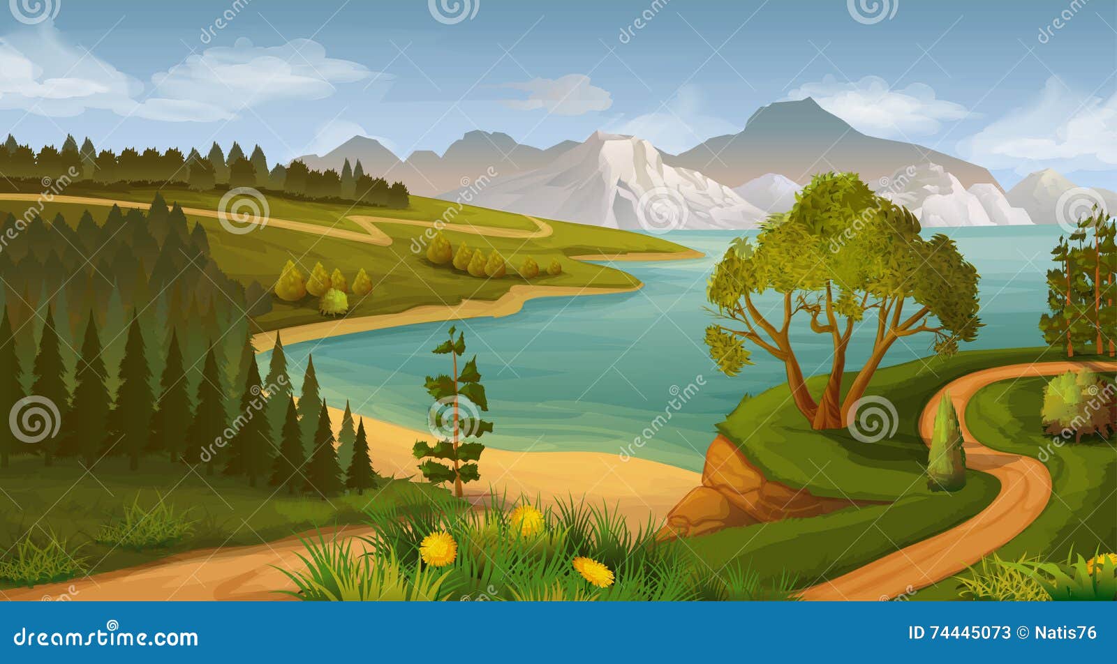 Landscape Sea Lagoon Stock Illustrations – 10,001 Landscape Sea Lagoon ...