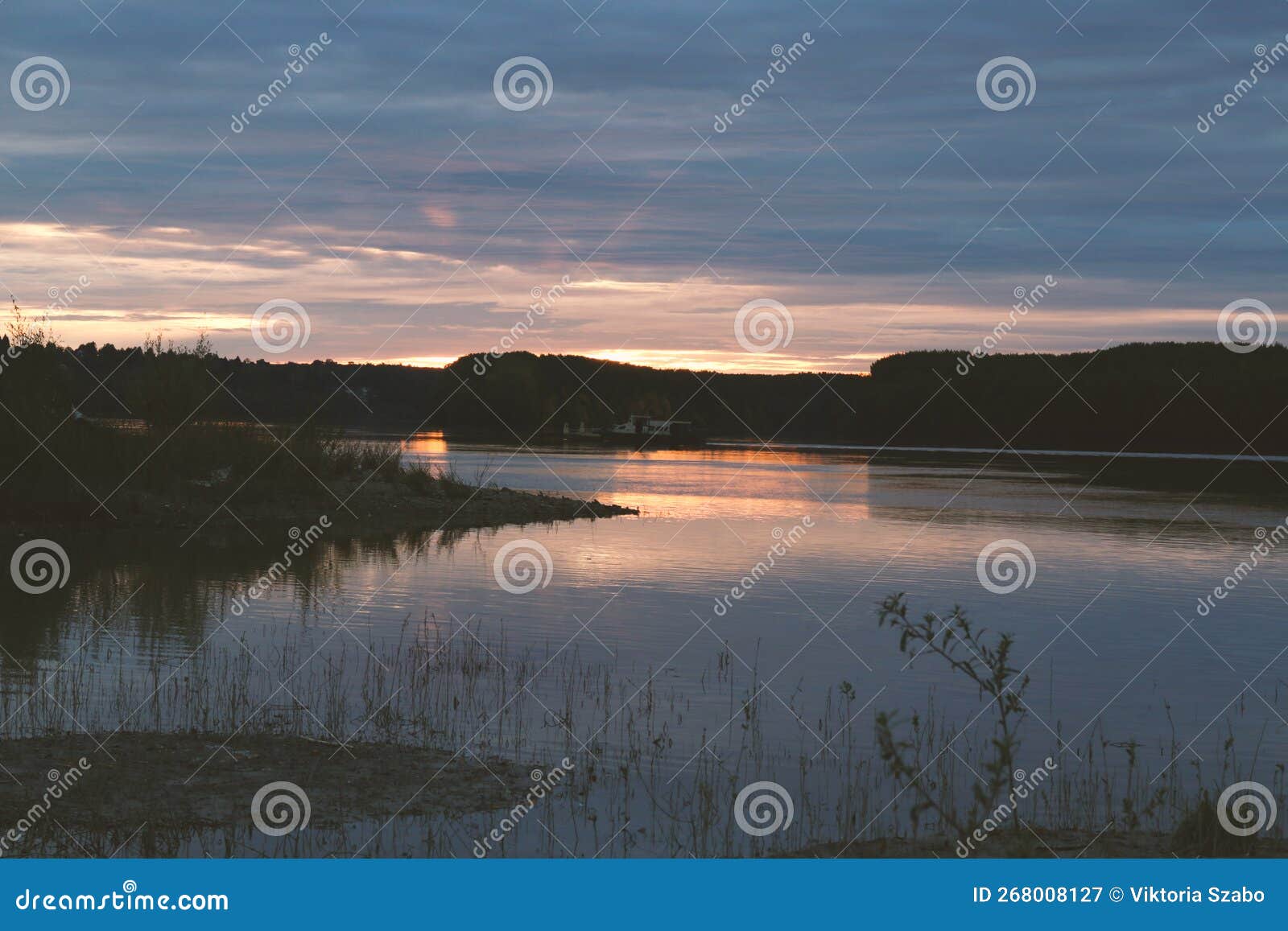 Nature Landscape of Sunset Over the River Stock Image - Image of travel ...