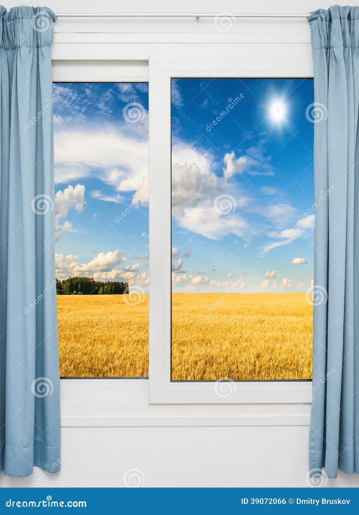 Nature Landscape with a View through a Window Stock Photo - Image of ...