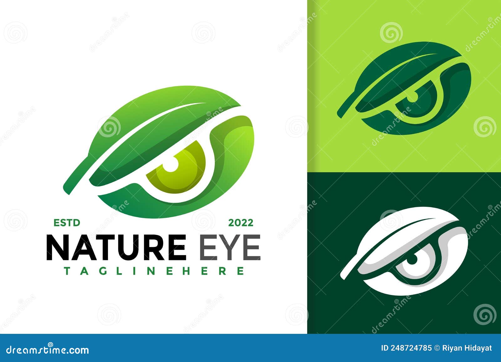 Nature Leaf Eye Vision Logo Design Vector Template Stock Vector ...