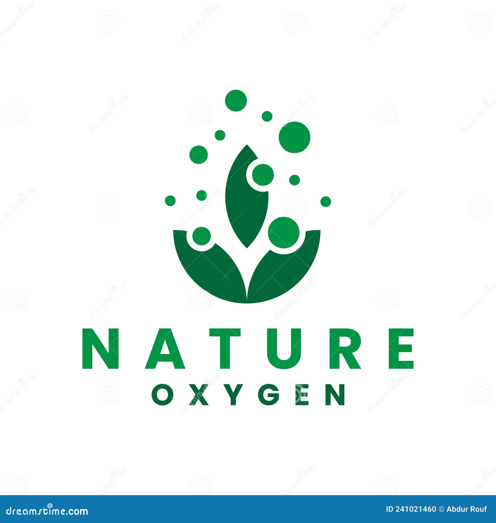 Nature Leaf Green Oxygen Logo Design Stock Vector - Illustration of ...