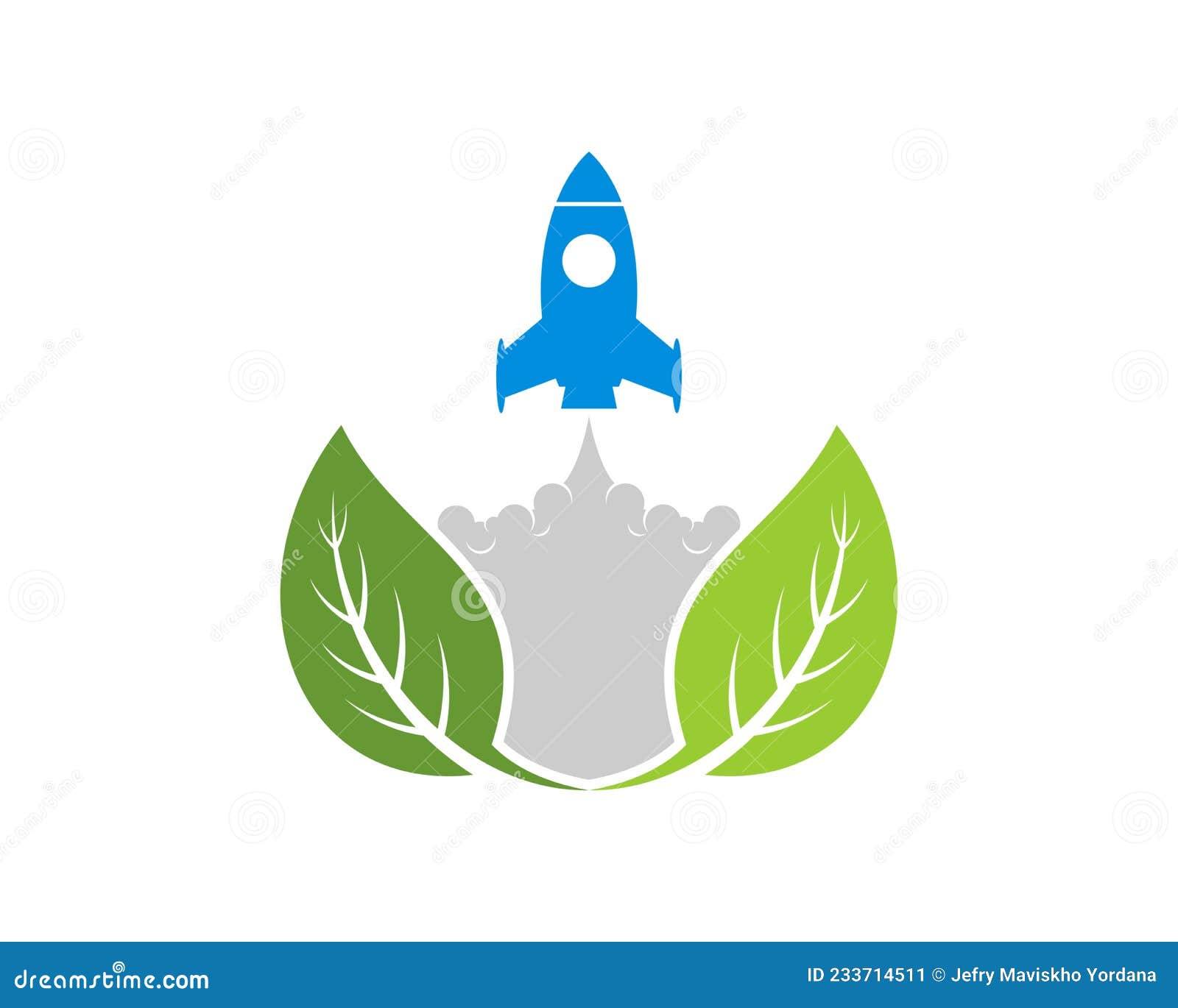 Nature Leaf with Rocket Launch Inside Stock Vector - Illustration of ...