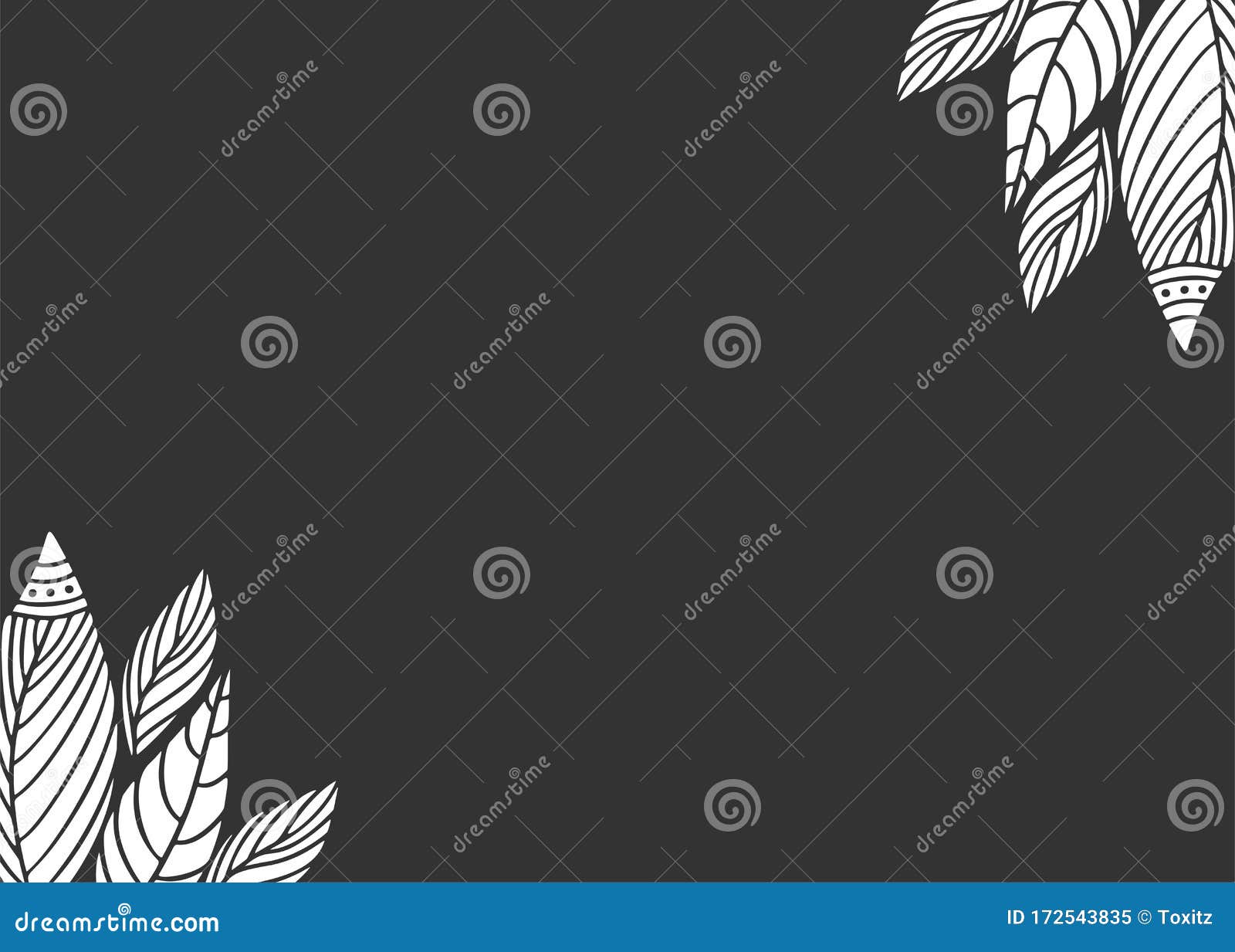 Nature Leafs in Corners, Dark Background. Vector Image Stock ...