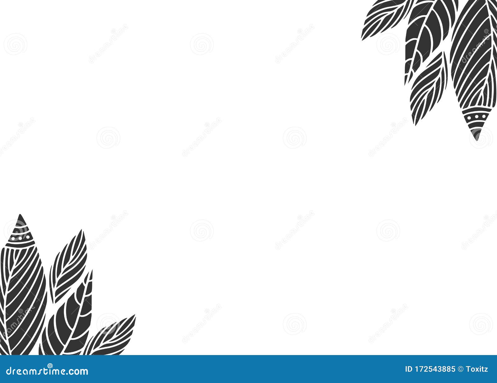 Nature Leafs in Corners, Isolated on White Background Stock ...