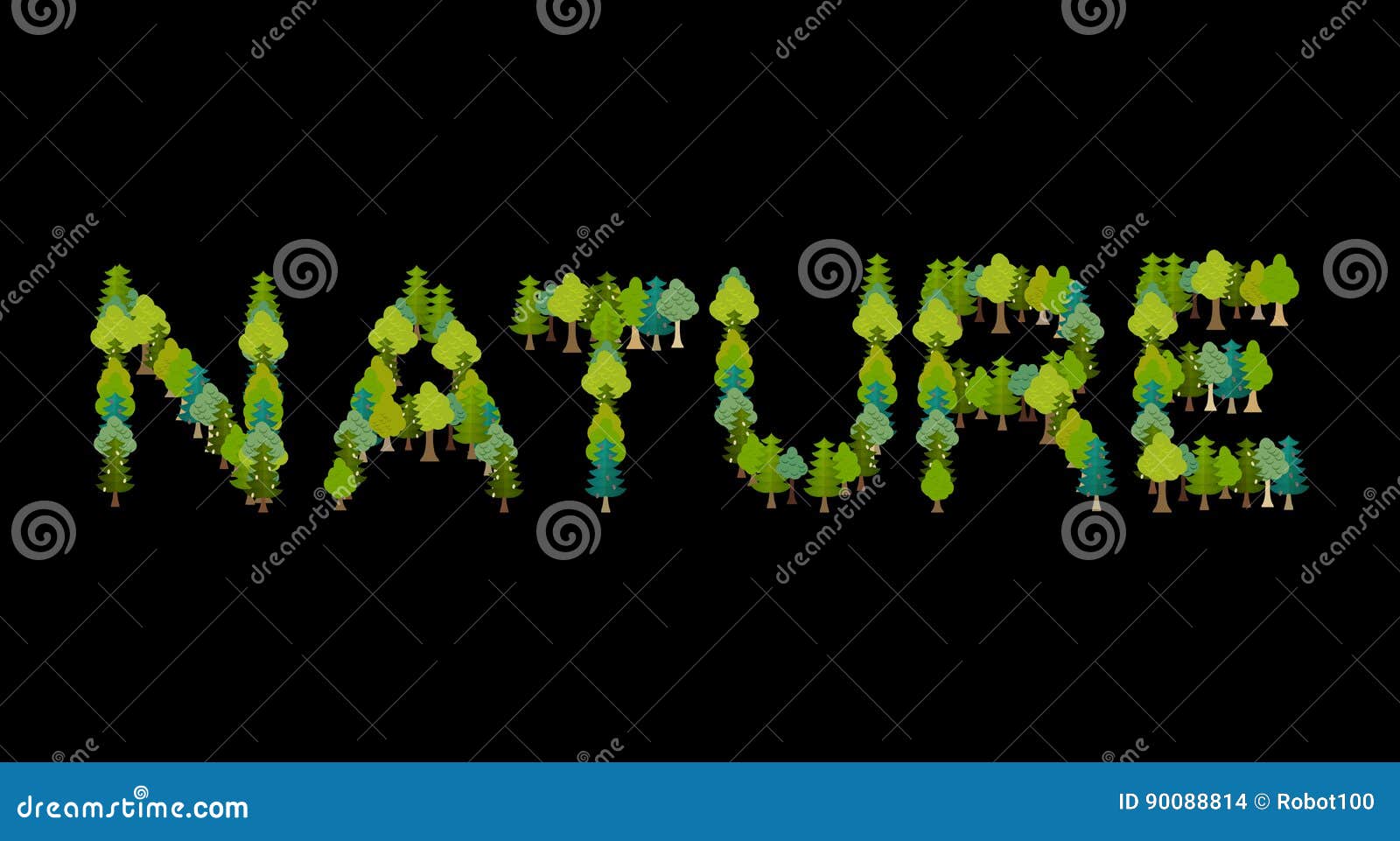 Nature Lettering. Letters from Trees Stock Vector - Illustration of ...