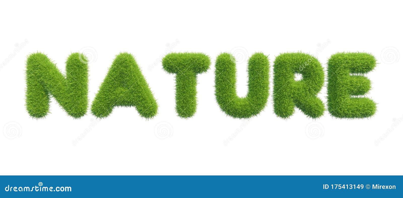 Nature Lettering Made from Fresh Green Grass. 3d Rendering Stock ...