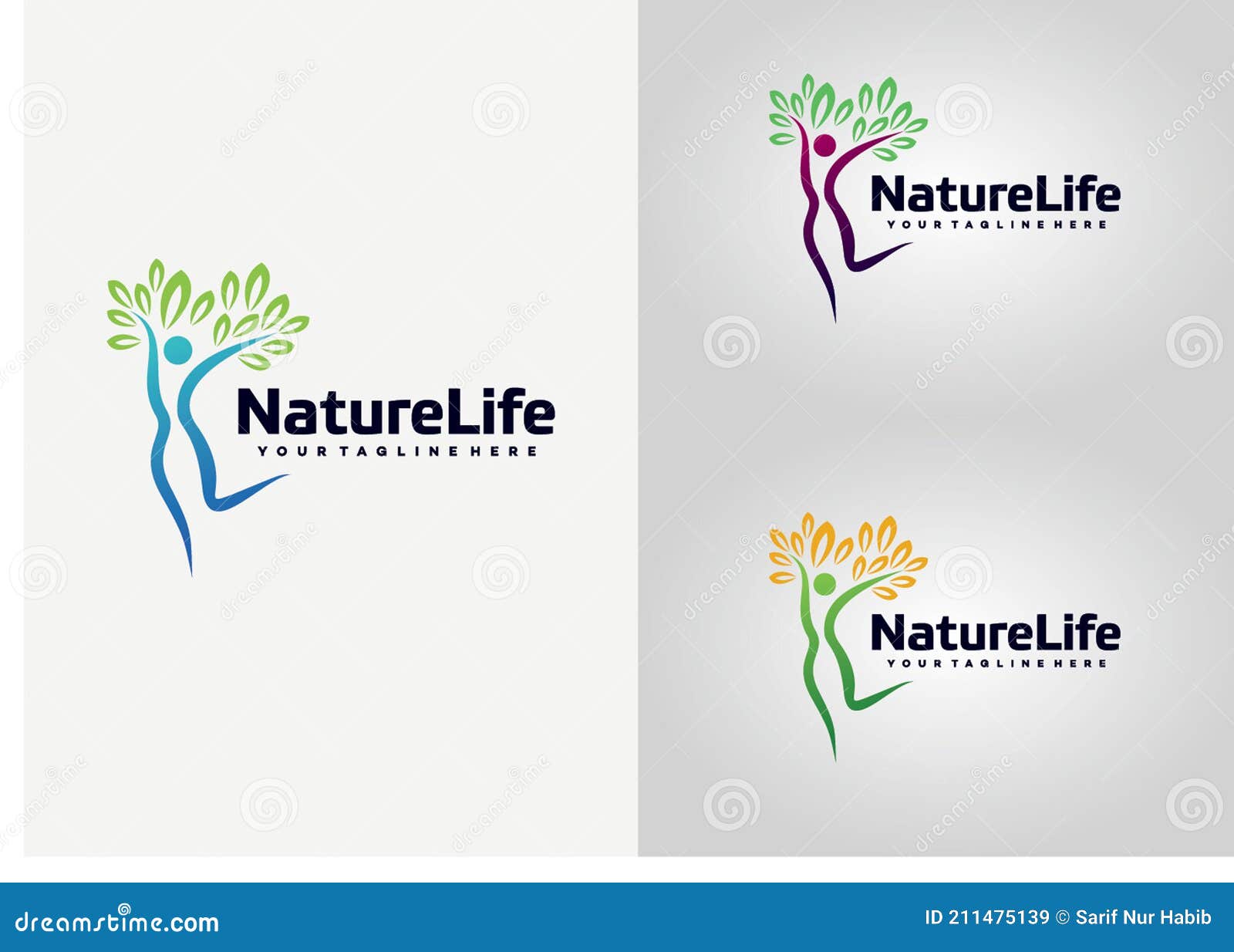 Nature Life Logo Design Template Stock Vector - Illustration of global ...