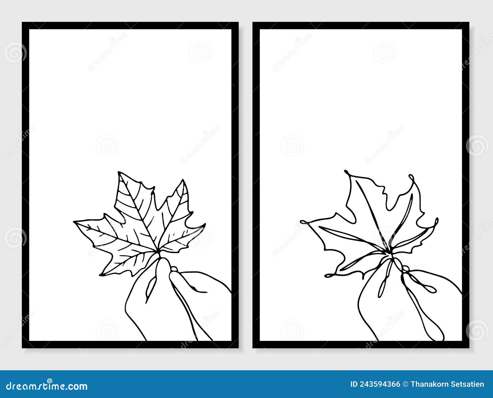 Nature Line Art Hand Drawn. Stock Vector - Illustration of decoration ...