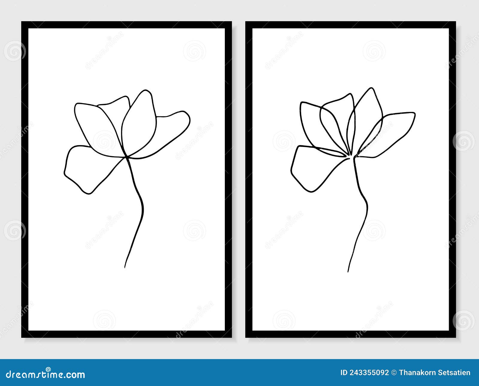 Nature Line Art Hand Drawn. Stock Vector - Illustration of flora ...