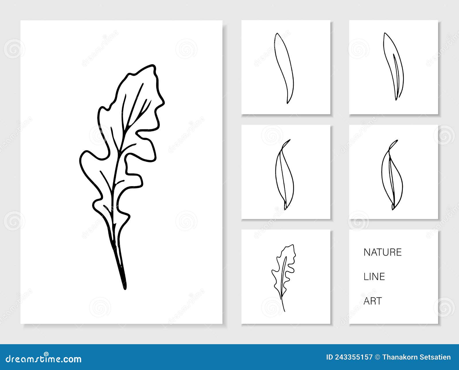 Nature Line Art Hand Drawn. Stock Vector - Illustration of concept ...