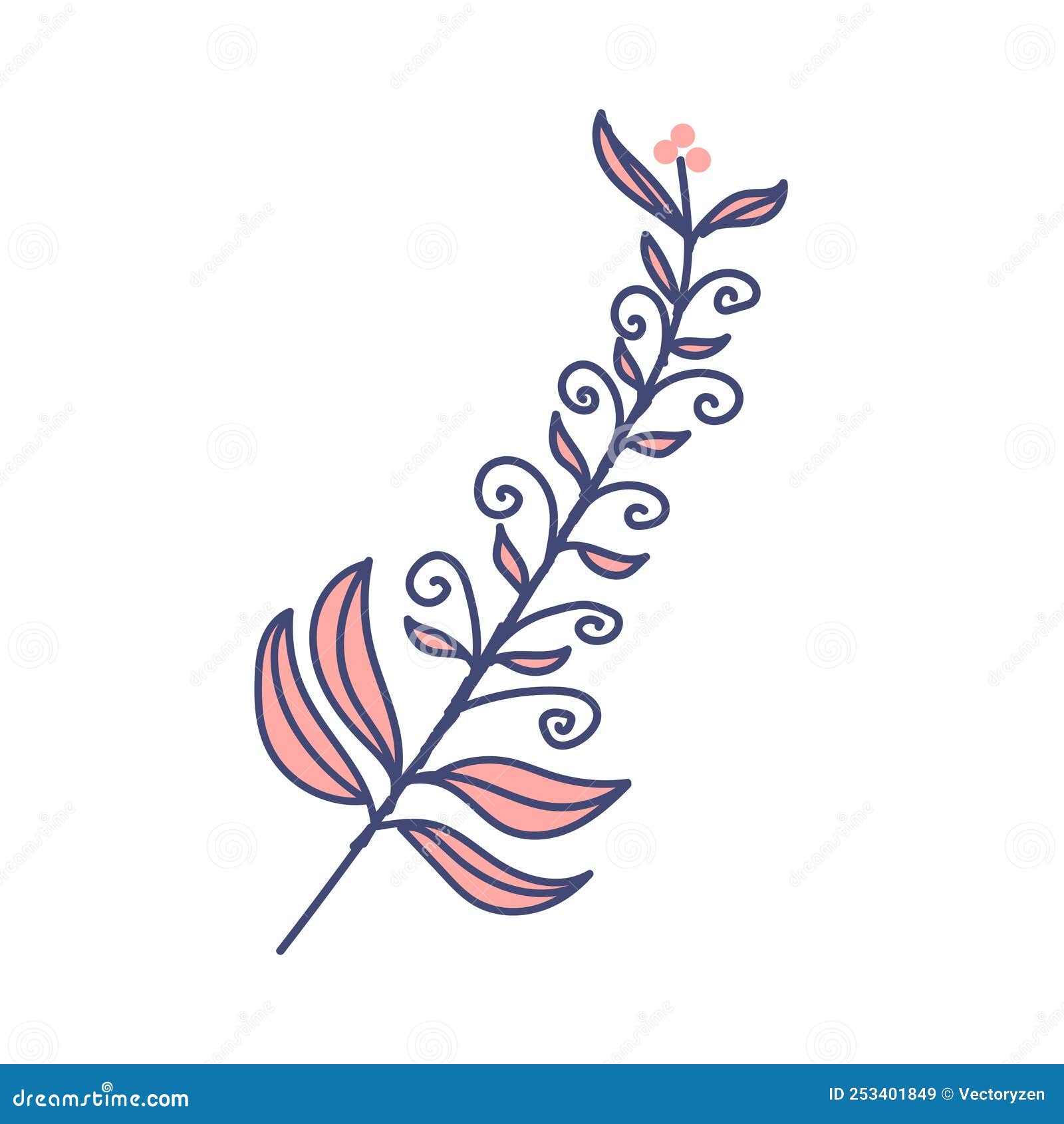 Nature Line Art Vector Elements Illustration Stock Vector ...