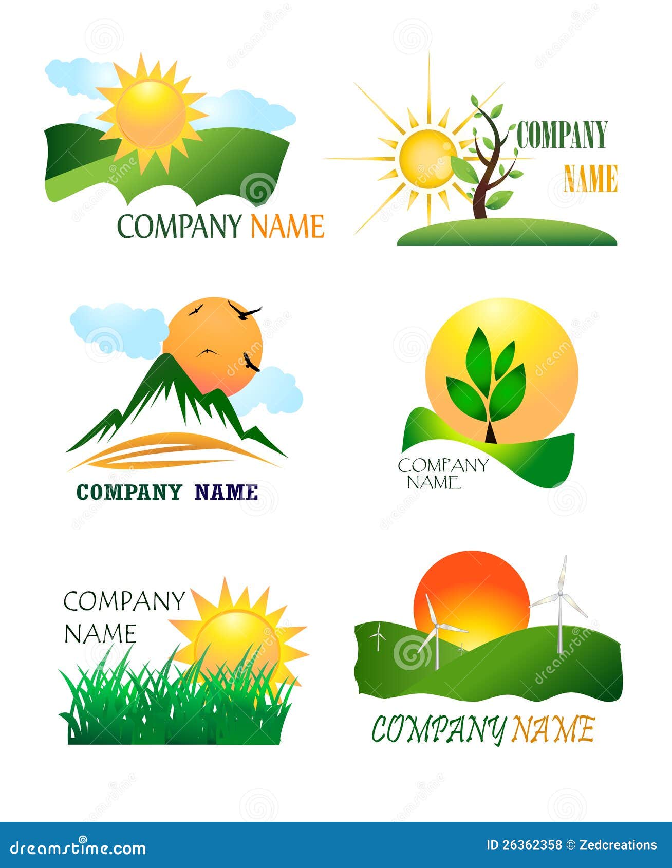 Nature logo collection stock vector. Illustration of design - 26362358