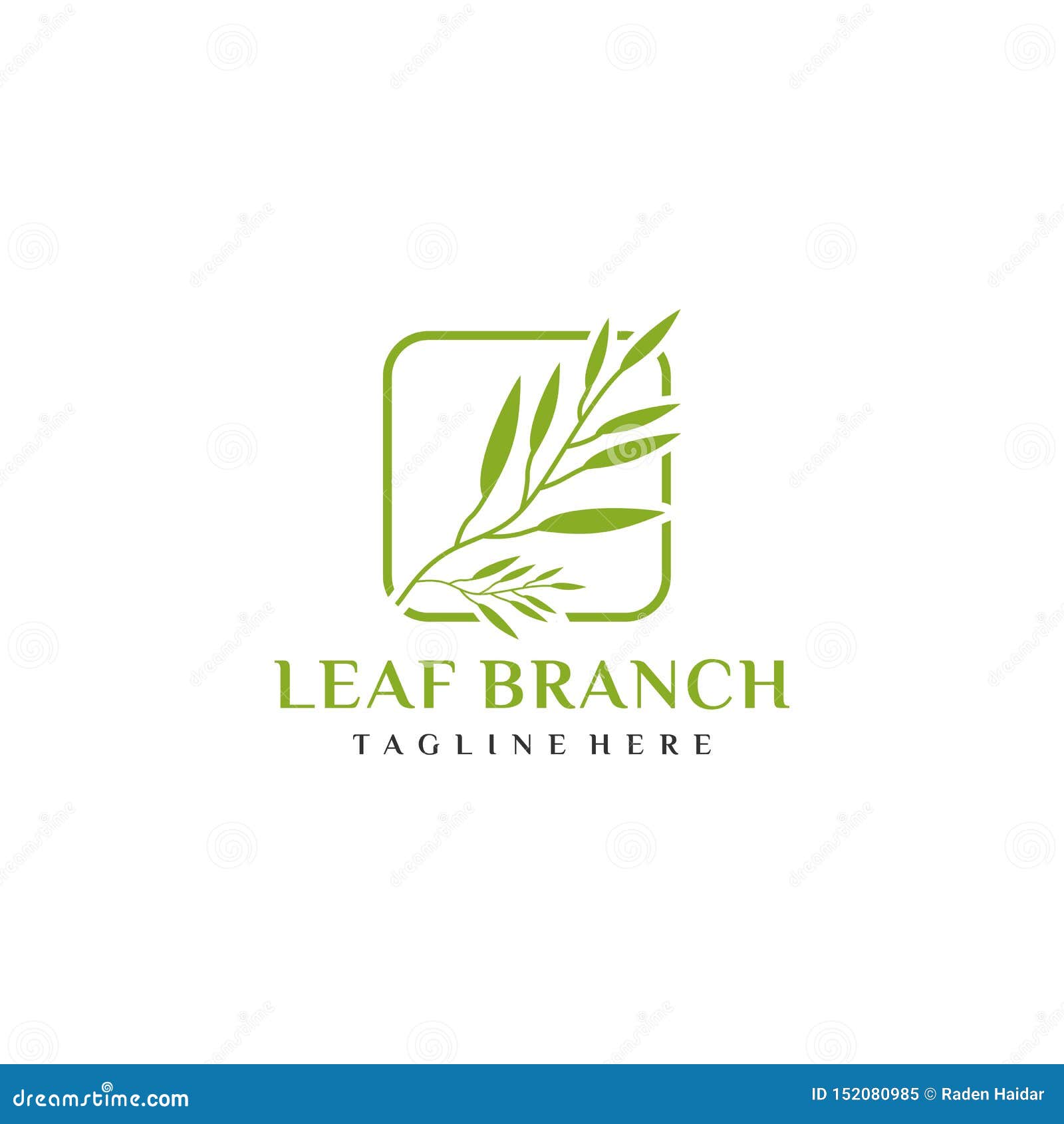 Nature Logo Design with Square Frame Stock Vector - Illustration of ...