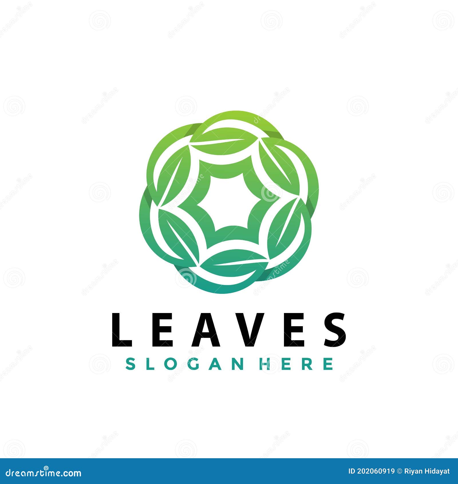 Nature Logo Leaf Ring Logo Design Vector Illustration Stock Vector ...