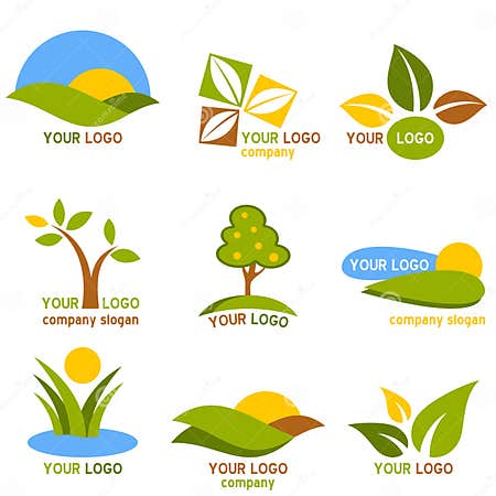 Nature Logos Set stock vector. Illustration of ecology - 18870941