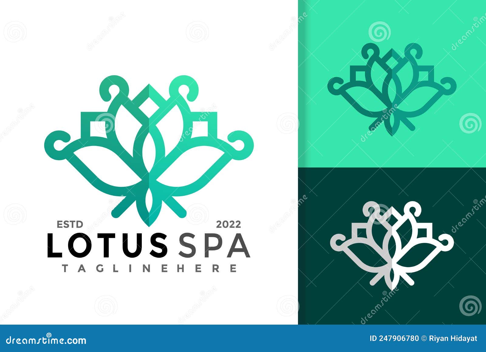 Nature Lotus Spa Logo Design Vector Template Stock Vector ...