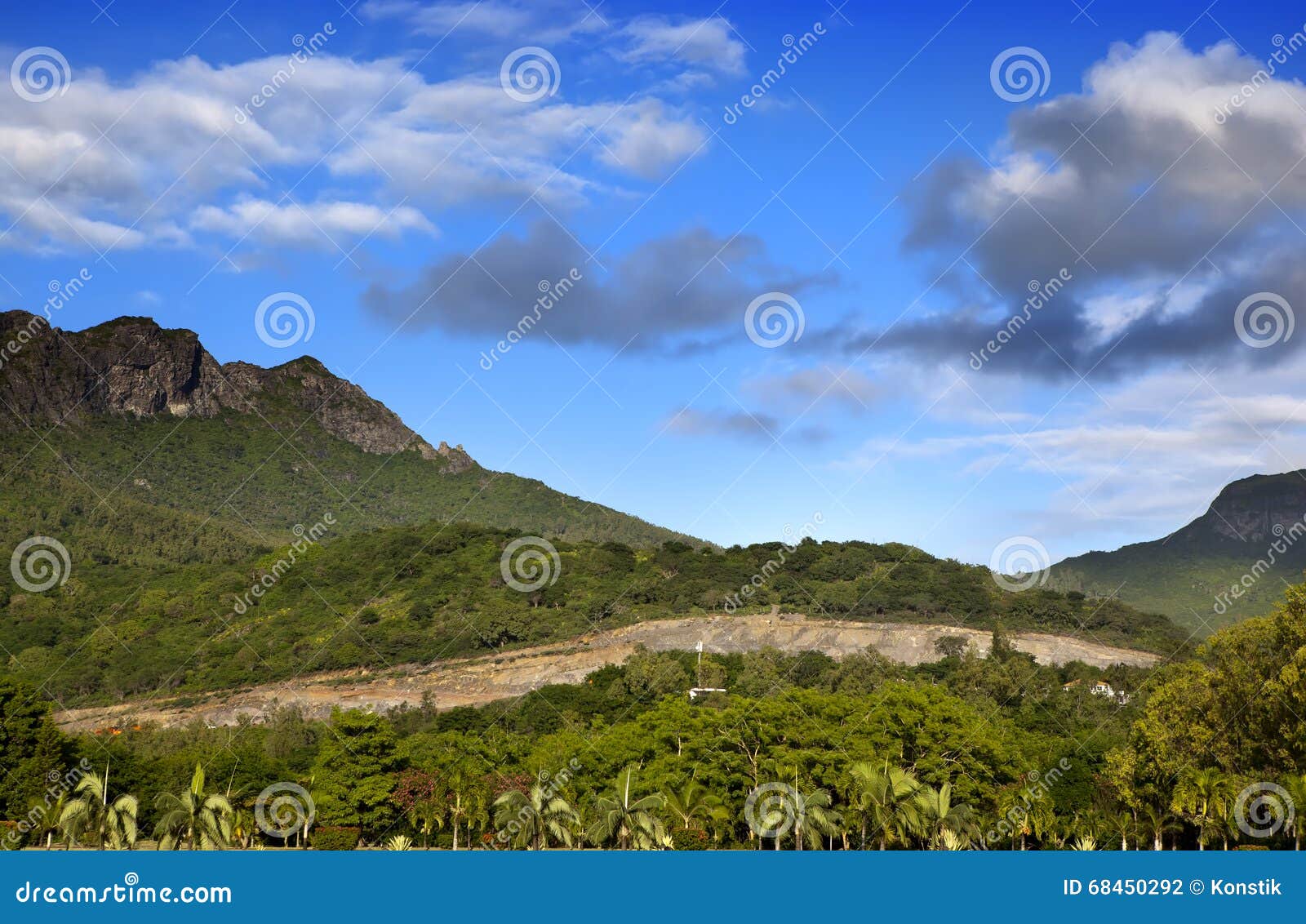 Nature of Mauritius. Wood and Mountains Stock Photo - Image of bush ...