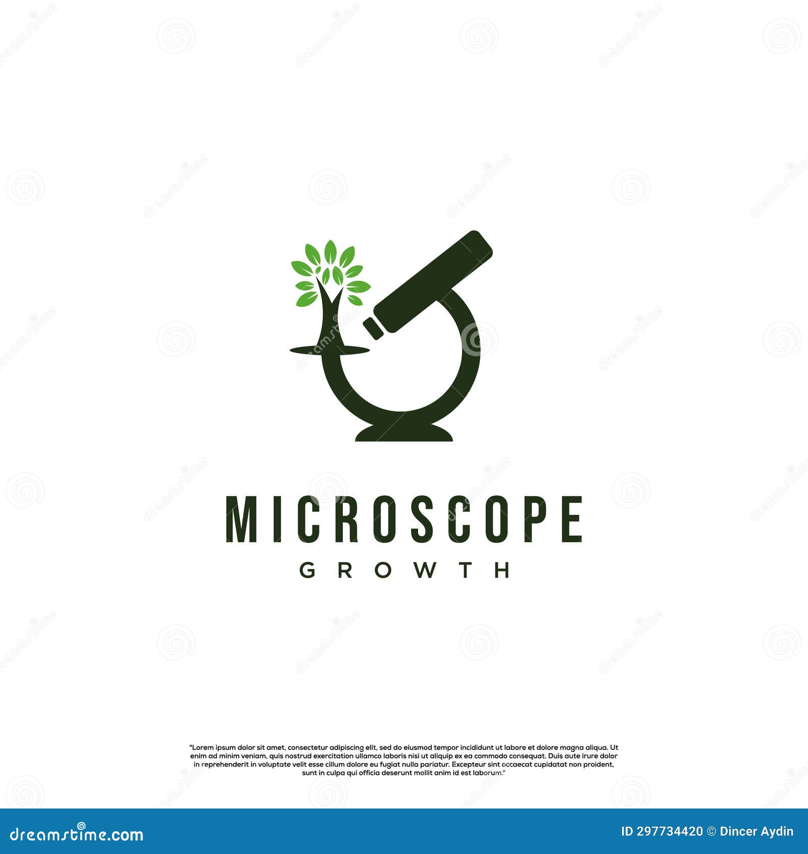 Nature Microscope Logo, Microscope with Growth Tree Logo Design Modern ...