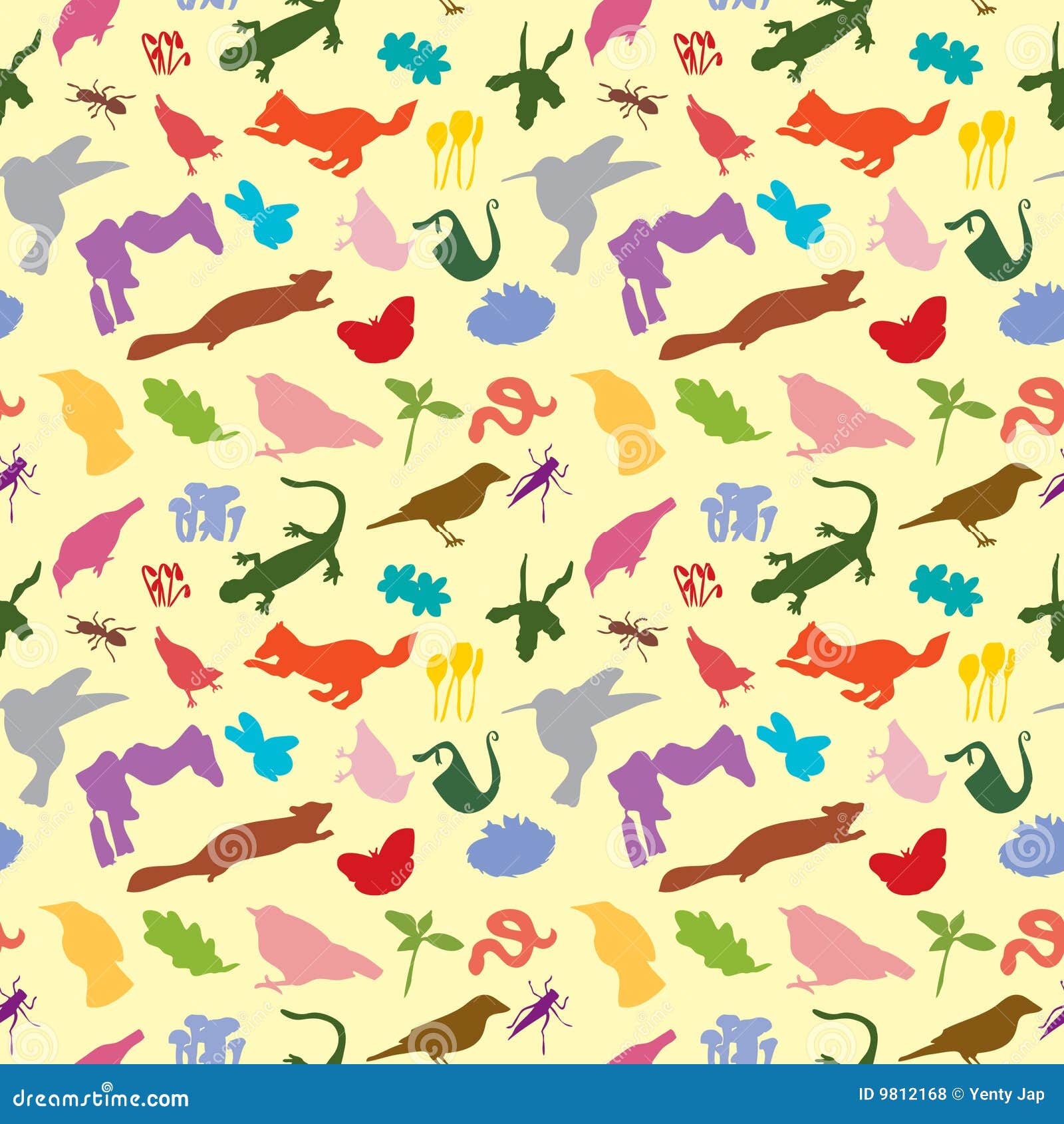 Nature Mix Pattern Three stock vector. Illustration of printing - 9812168