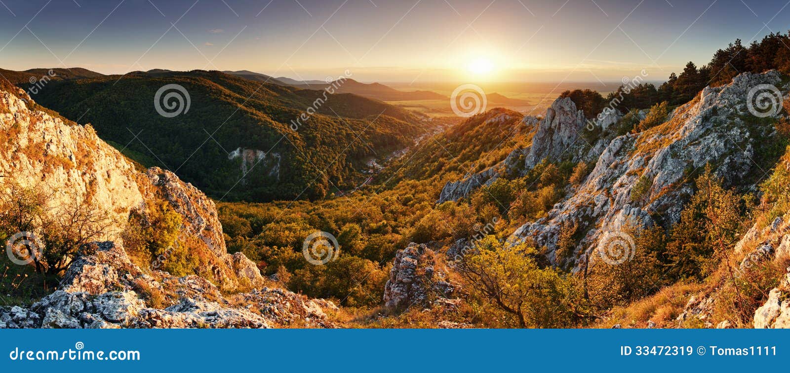 Nature Mountain Sunset - Panoramic Stock Image - Image of mountains ...